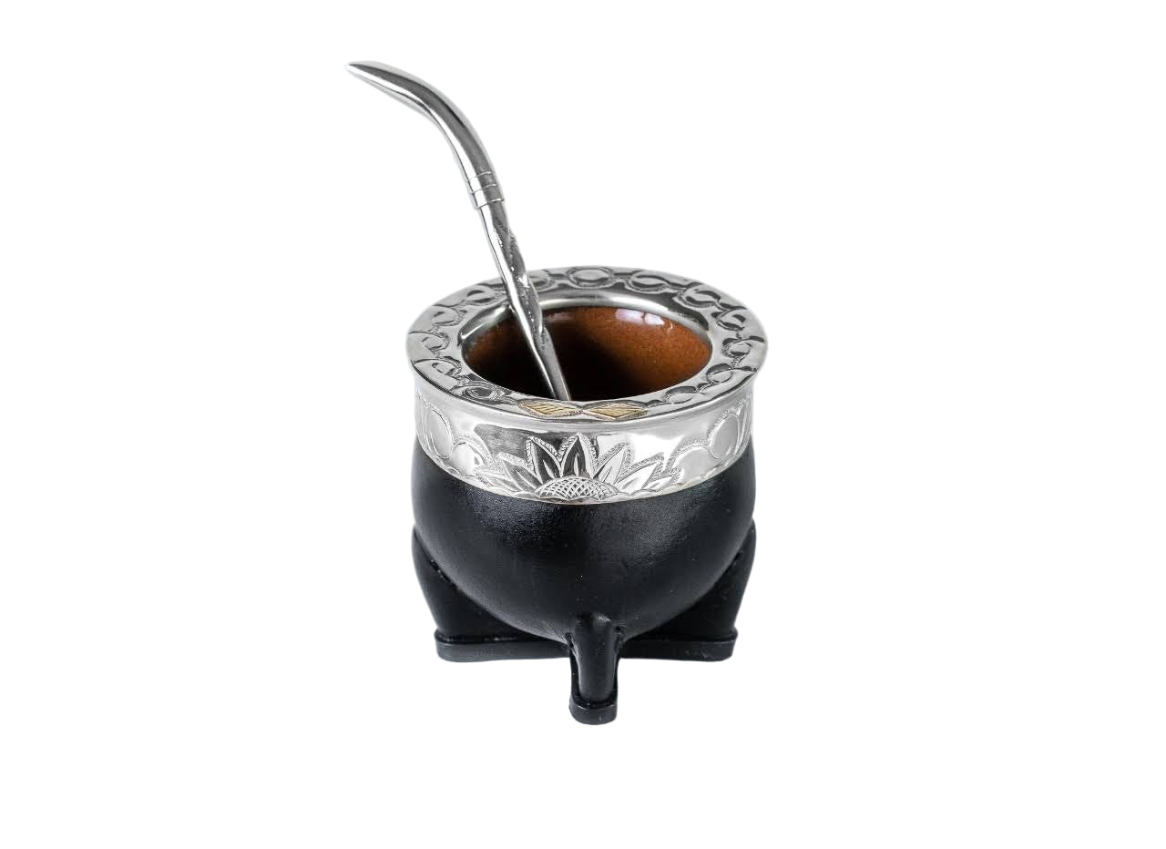 Mate Gourd Imperial Black or Brown Ceramic | Alpaca and Ceramic Mate B ...
